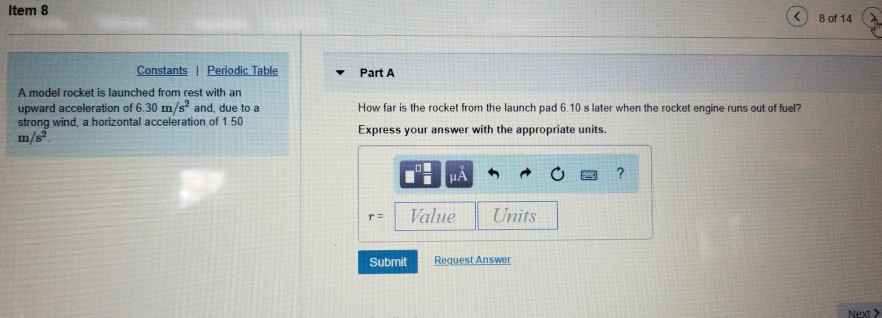 Solved Item 8 Constants | Periodic Table ? Part A A model | Chegg.com