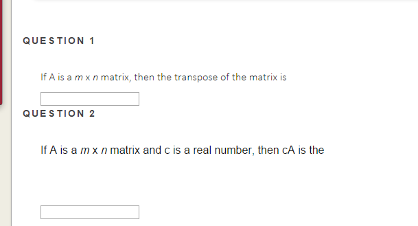 Solved If A is a m x n matrix, then the transpose of the | Chegg.com