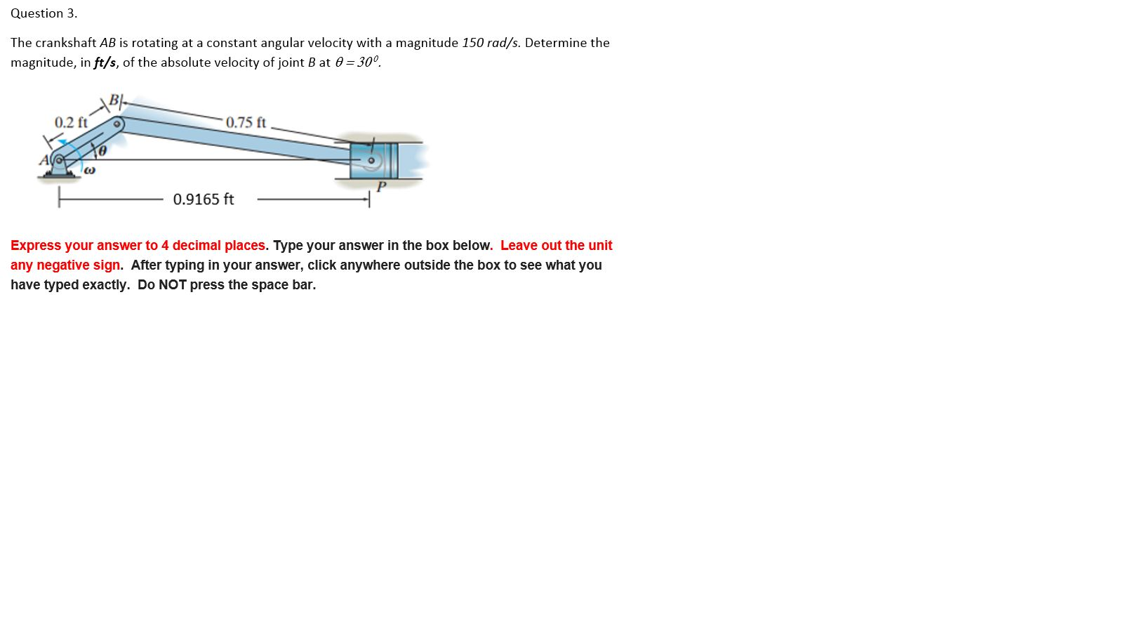 Solved The crankshaft AB is rotating at a constant angular | Chegg.com