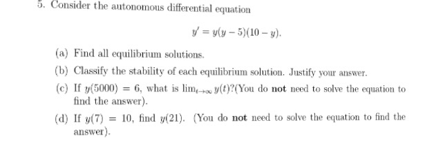Solved . Consider the autonomous differential equation y' = | Chegg.com