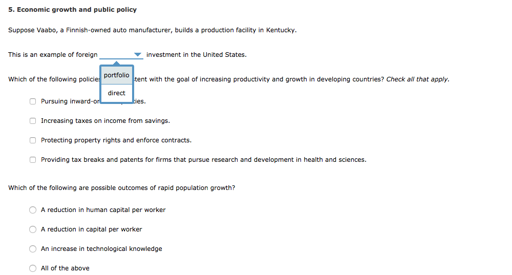Solved 5 Economic Growth And Public Policy Suppose Vaabo A