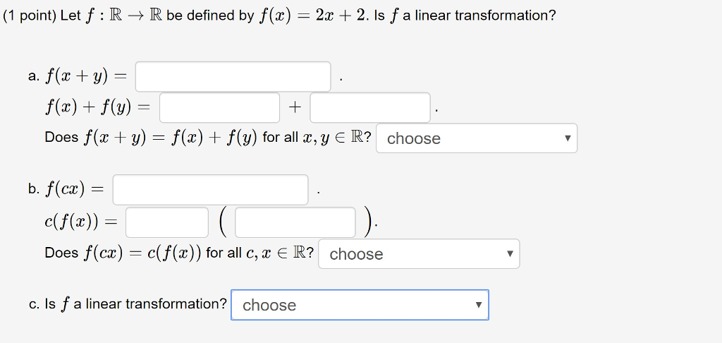 Solved Let f: R rightarrow R be defined by f(x) = 2x + 2. Is | Chegg.com