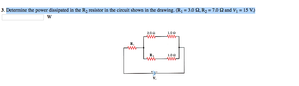 Solved Determine the power dissipated in the R2 resistor in | Chegg.com