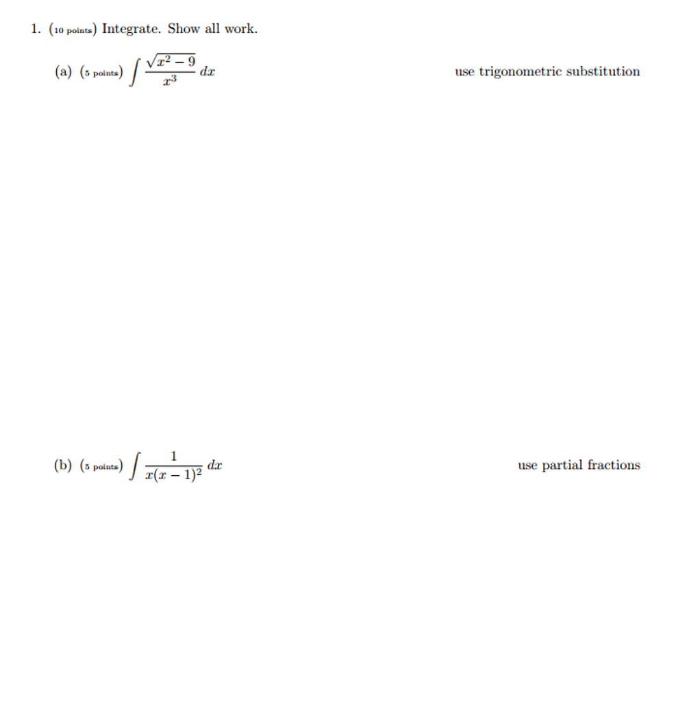 Solved Integrate. integral Squareroot x^2 - 9/x^3 dx use | Chegg.com Solved Integrate. integral Squareroot x^2 - 9/x^3 dx use | Chegg.com