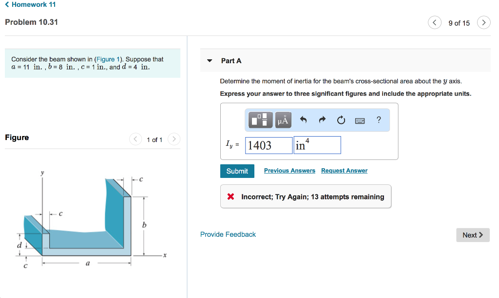 Solved K Homework 11 Problem 10.31 9 of 15 Consider the beam | Chegg.com