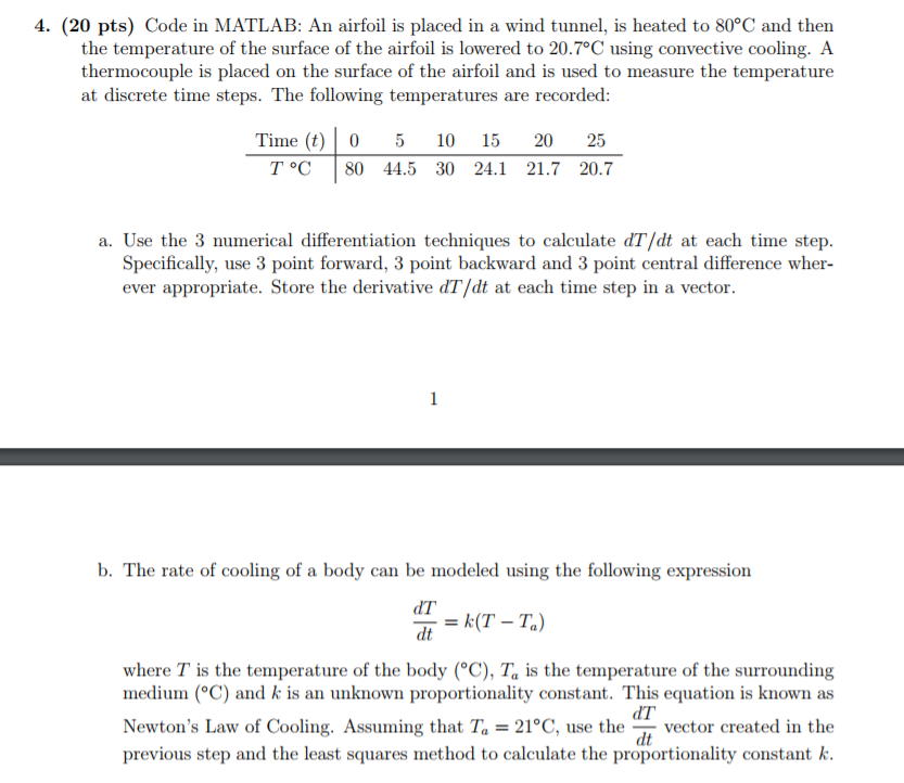 Solved . (20 pts) Code in MATLAB: An airfoil is placed in a | Chegg.com