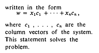 written in the form w = x1c1 + ... + xncn, where c1 , | Chegg.com