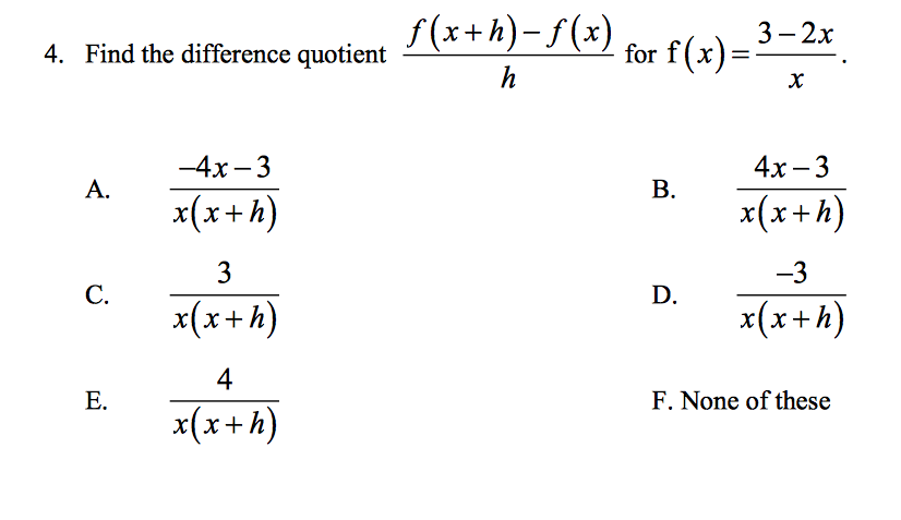 Solved Find the difference quotient f(x + h) - f(x)/h for | Chegg.com