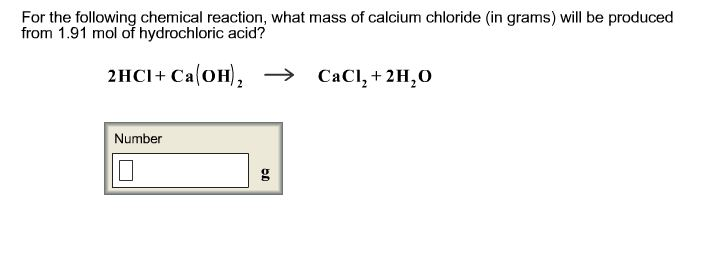Solved For the following chemical reaction, what mass of | Chegg.com