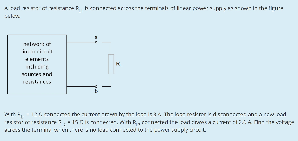 Solved A load resistor of resistance R_L1 is connected | Chegg.com