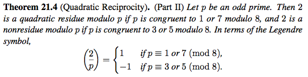 Solved Theorem 21.4 (Quadratic Reciprocity). (Part II) Let p | Chegg.com