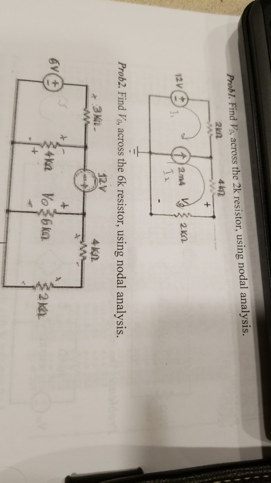 Solved . Find V% across the 2k resistor, using nodal | Chegg.com