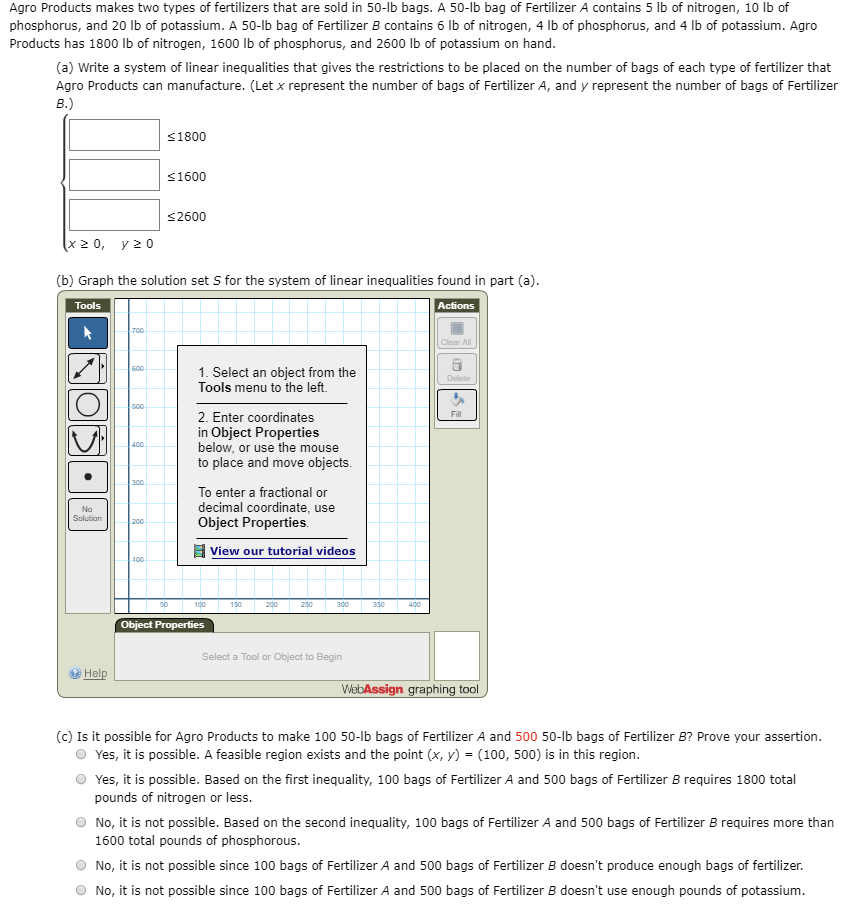 Solved Agro Products makes two types of fertilizers that are | Chegg.com