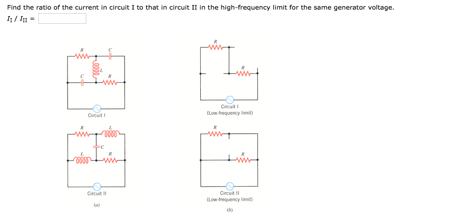 Solved Find the ratio of the current in circuit I to that in | Chegg.com