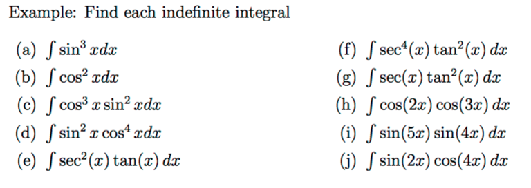 Solved Example: Find each indefinite integral (a) integral | Chegg.com