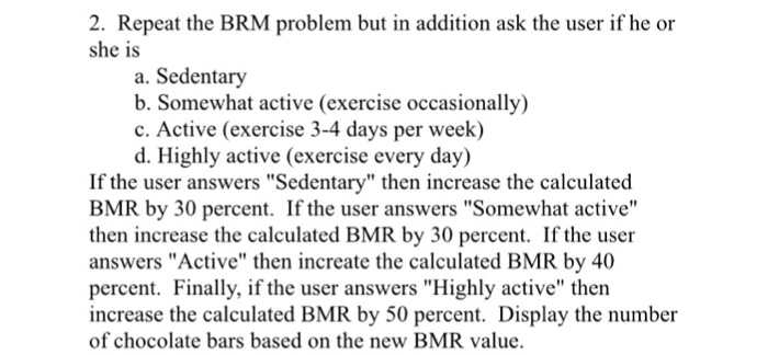 Solved 2. Repeat the BRM problem but in addition ask the | Chegg.com