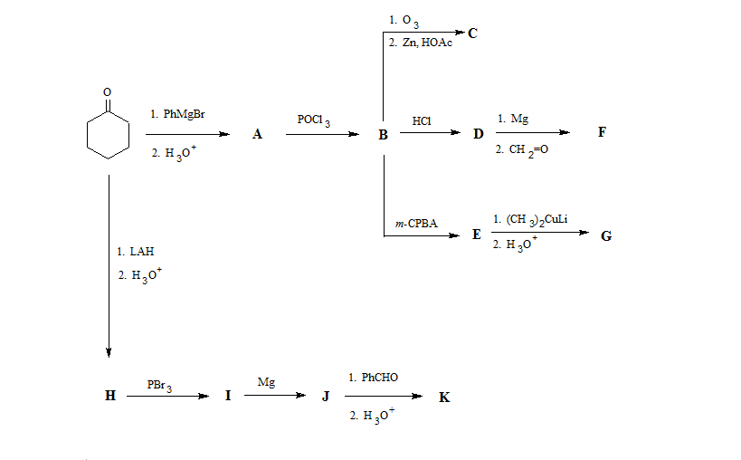Solved Provide structures for compounds A through K using | Chegg.com