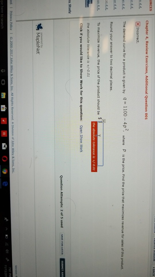 Solved Chapter 4, Review Exercises, Additional Question 001 | Chegg.com
