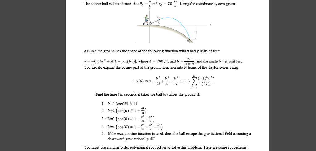 Solved The soccer ball is kicked such that theta_A = pi/5 | Chegg.com