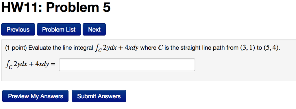 Solved HW11: Problem 5 Previous Problem List Next (1 point) | Chegg.com