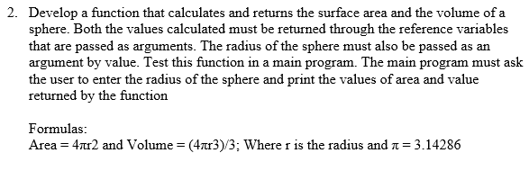 Solved Develop a function that calculates and returns the | Chegg.com