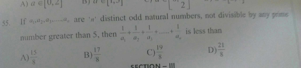 Solved distinct odd natural numbers, not divisible by any | Chegg.com