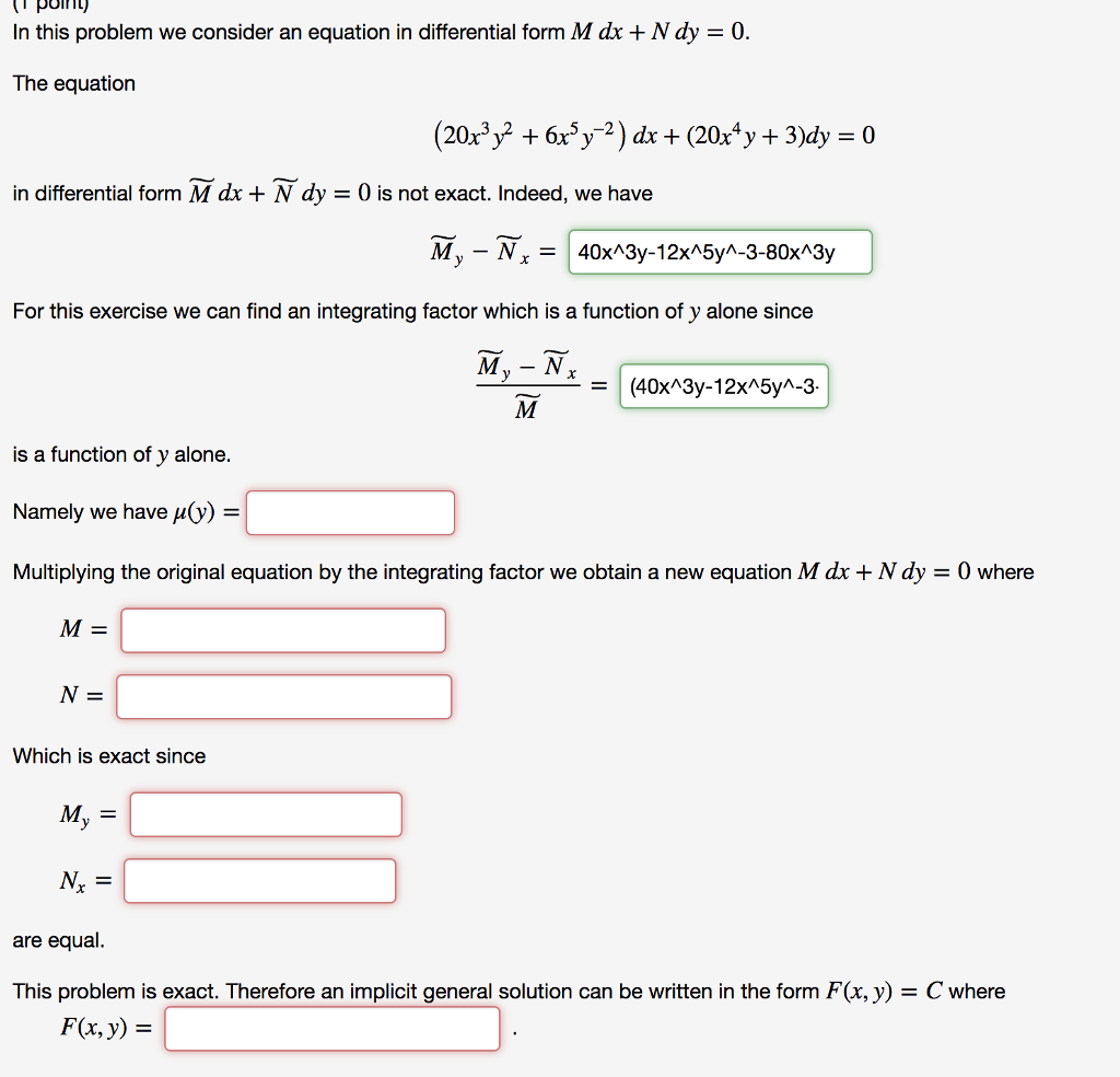 Solved In this problem we consider an equation in | Chegg.com