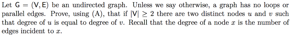 Solved Let G = (V, E) be an undirected graph. Unless we say | Chegg.com