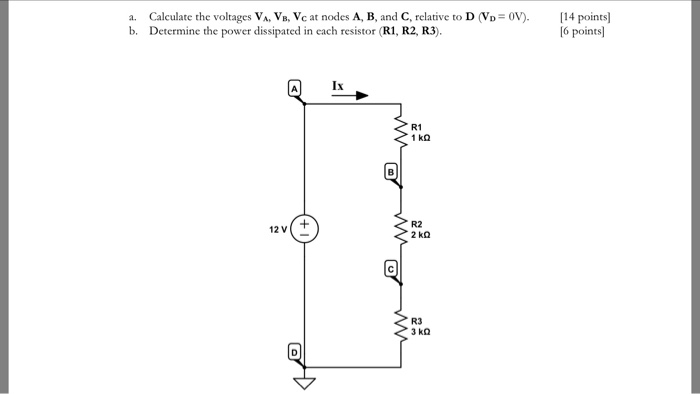 Solved Calculate the voltages VA, VB, VC at nodes A, B, and | Chegg.com