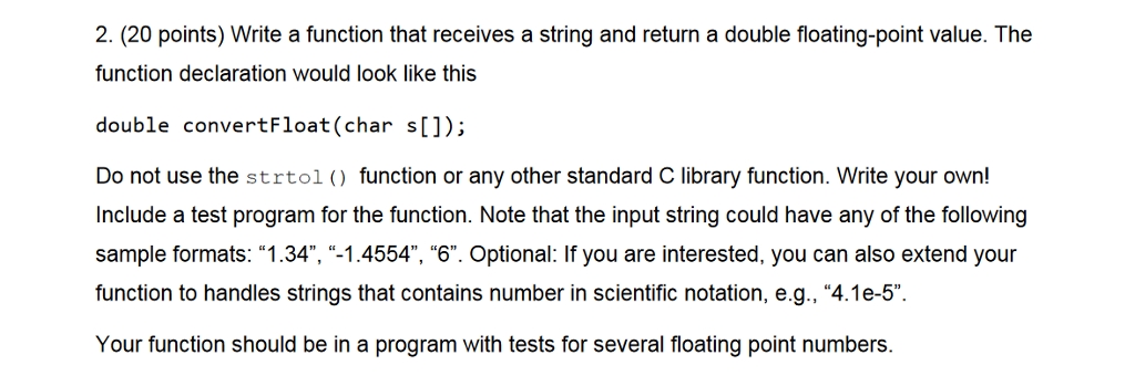 Solved Write A Function That Receives A String And Return A