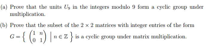 Solved Prove that the units U_9 in the integers modulo 9 | Chegg.com