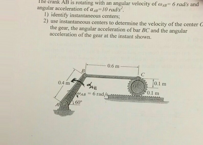 Solved The crank AB is rotating with an angular velocity of | Chegg.com