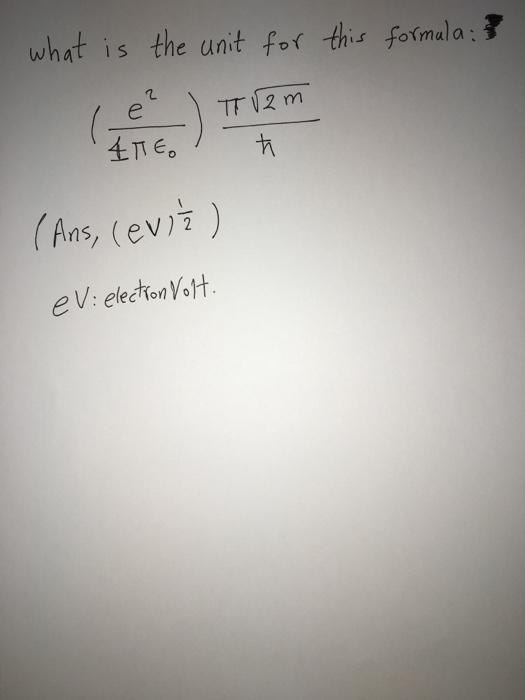 Solved What is the unit for this formula? (e^2/4 pi | Chegg.com
