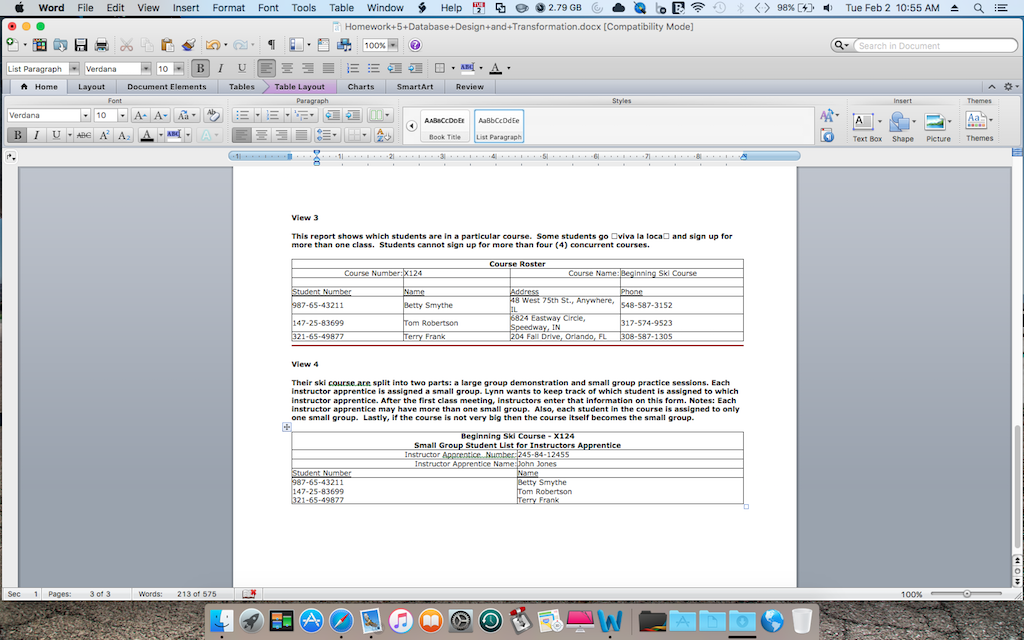 I really could use some help creating this database | Chegg.com