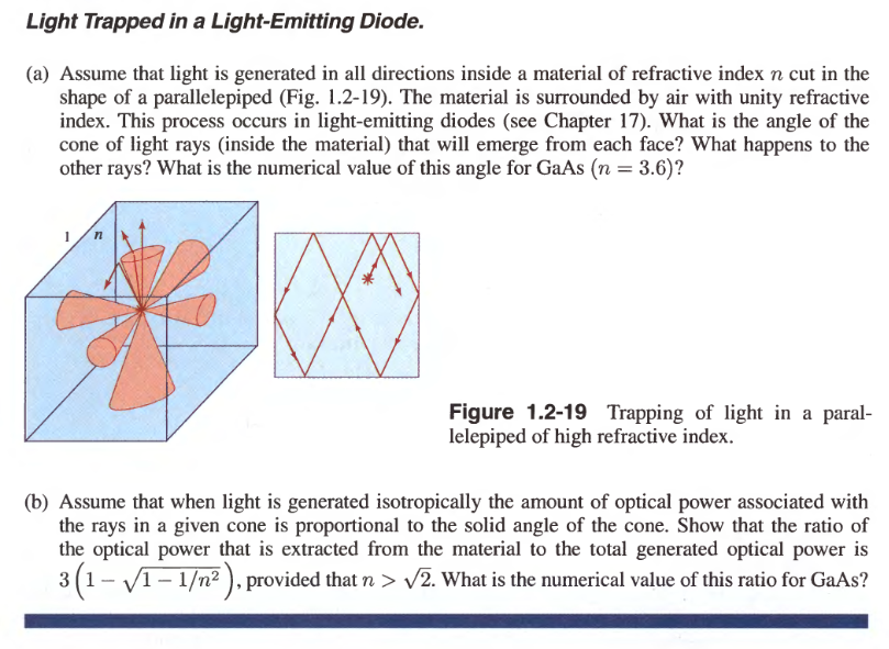 Solved (a) Assume that light is generated in all directions | Chegg.com