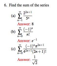 Solved Find the sum of the series sigma _n = 1^infinity | Chegg.com