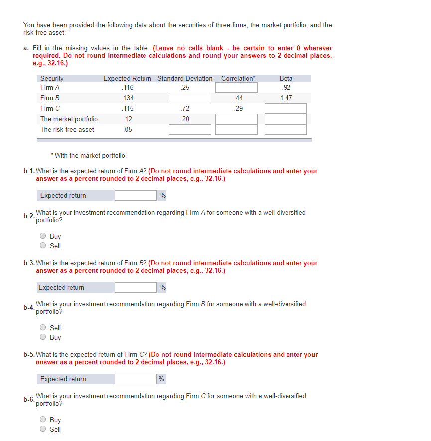 Solved You have been provided the following data about the | Chegg.com