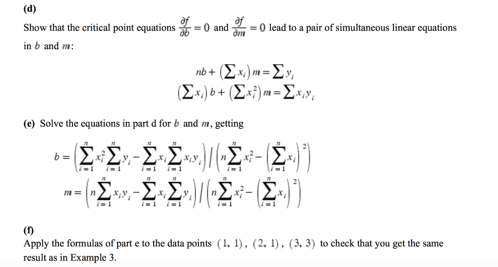 Solved 2. Fitting a Line to Data Using Least Square:s In | Chegg.com
