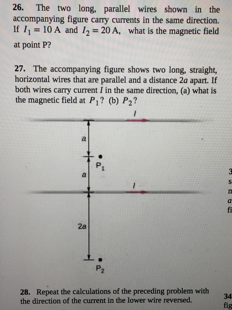Solved 27). The accompanying figure shows two long, | Chegg.com Solved 27). The accompanying figure shows two long, | Chegg.com