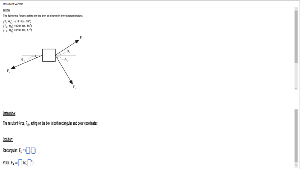Solved Resultant Vectors Given The following forces acting | Chegg.com