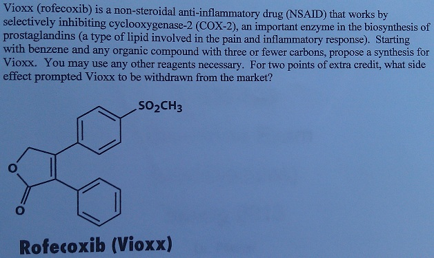 Solved Vioxx (rofecoxib) is a non-steroidal | Chegg.com