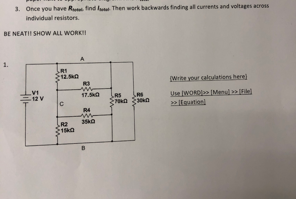 Solved 3. Once you have Rtotal, find total. Then work | Chegg.com