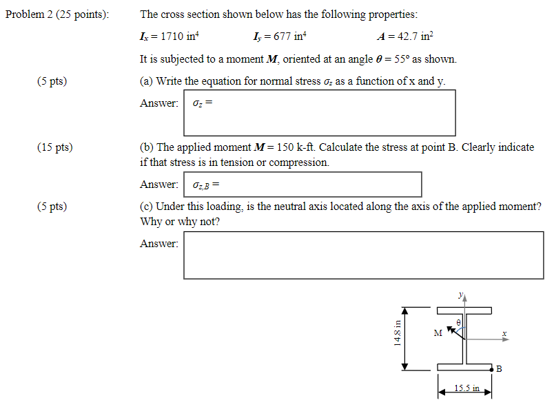 Solved Problem 2 (25 points) The cross section shown below | Chegg.com