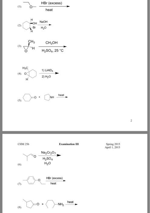 Solved HBr (excess) (1 O- heat NaOH Br H20 CH3 CH3OH H2SO4. | Chegg.com