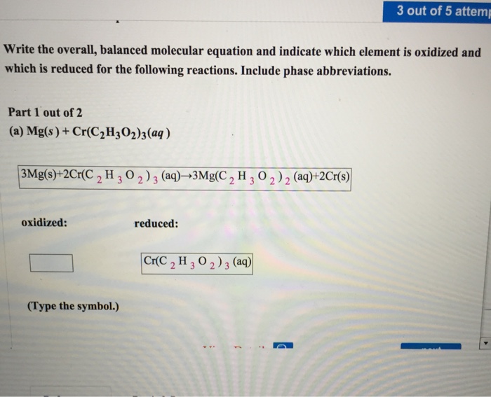 Solved Write the overall, balanced molecular equation and | Chegg.com