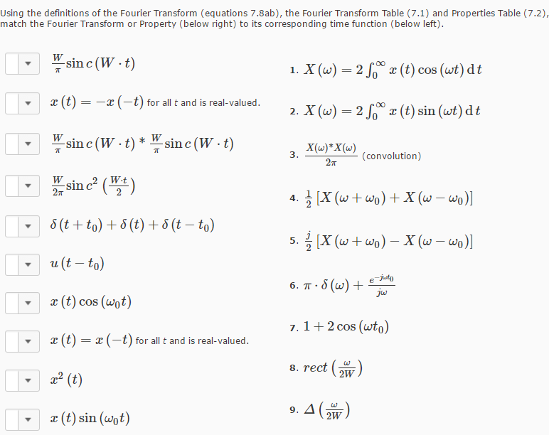 Solved Using the definitions of the Fourier Transform | Chegg.com