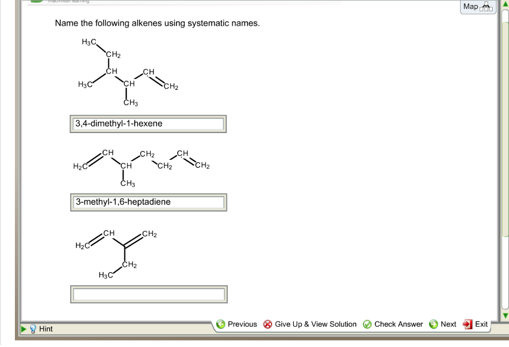 Name the Three Alkenes Using Systematic Names - Everett-has-Robles