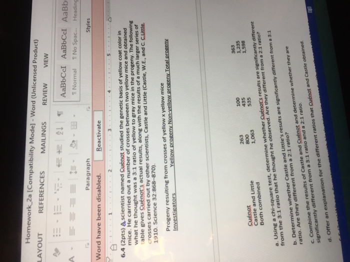 Solved A scientist names Cuenot studied the genetic basis of | Chegg.com