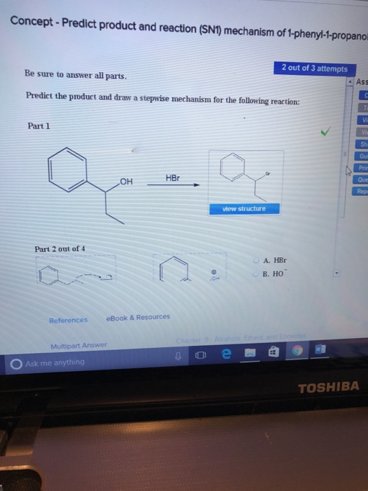 Solved Be sure to answer all parts. Predict the product and | Chegg.com