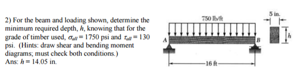 Solved For the beam and loading shown, determine the minimum | Chegg.com